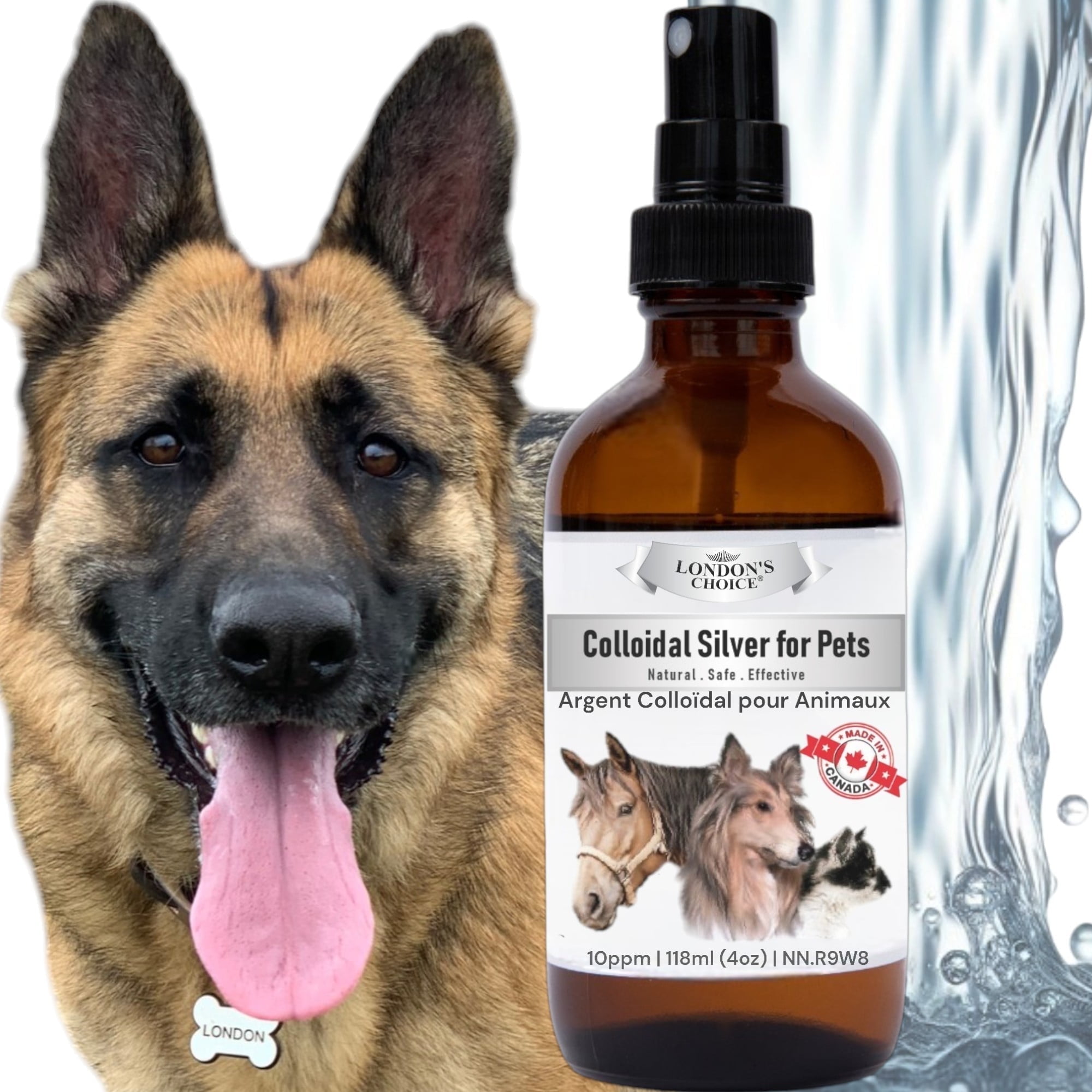 LONDON’S CHOICE Colloidal Silver for Pets – 4oz Skin Comfort Mist for ...