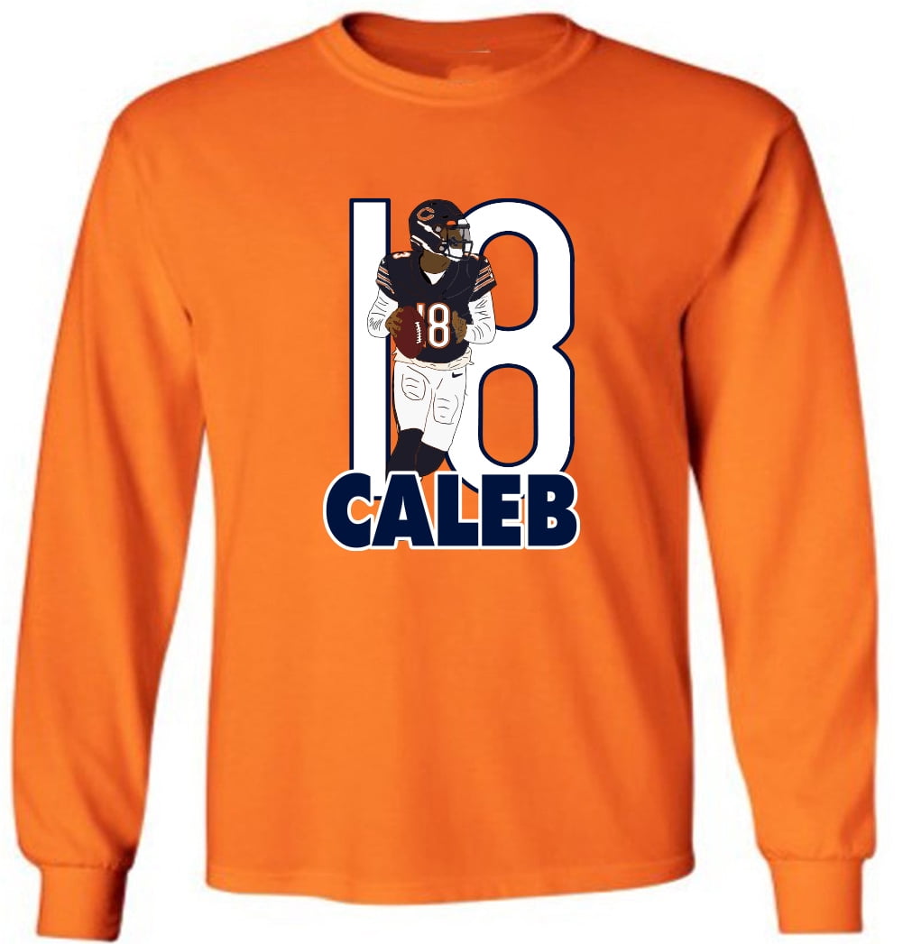 LONG SLEEVE Caleb 18 Williams Chicago Shirt T-Shirt - Walmart Business ...