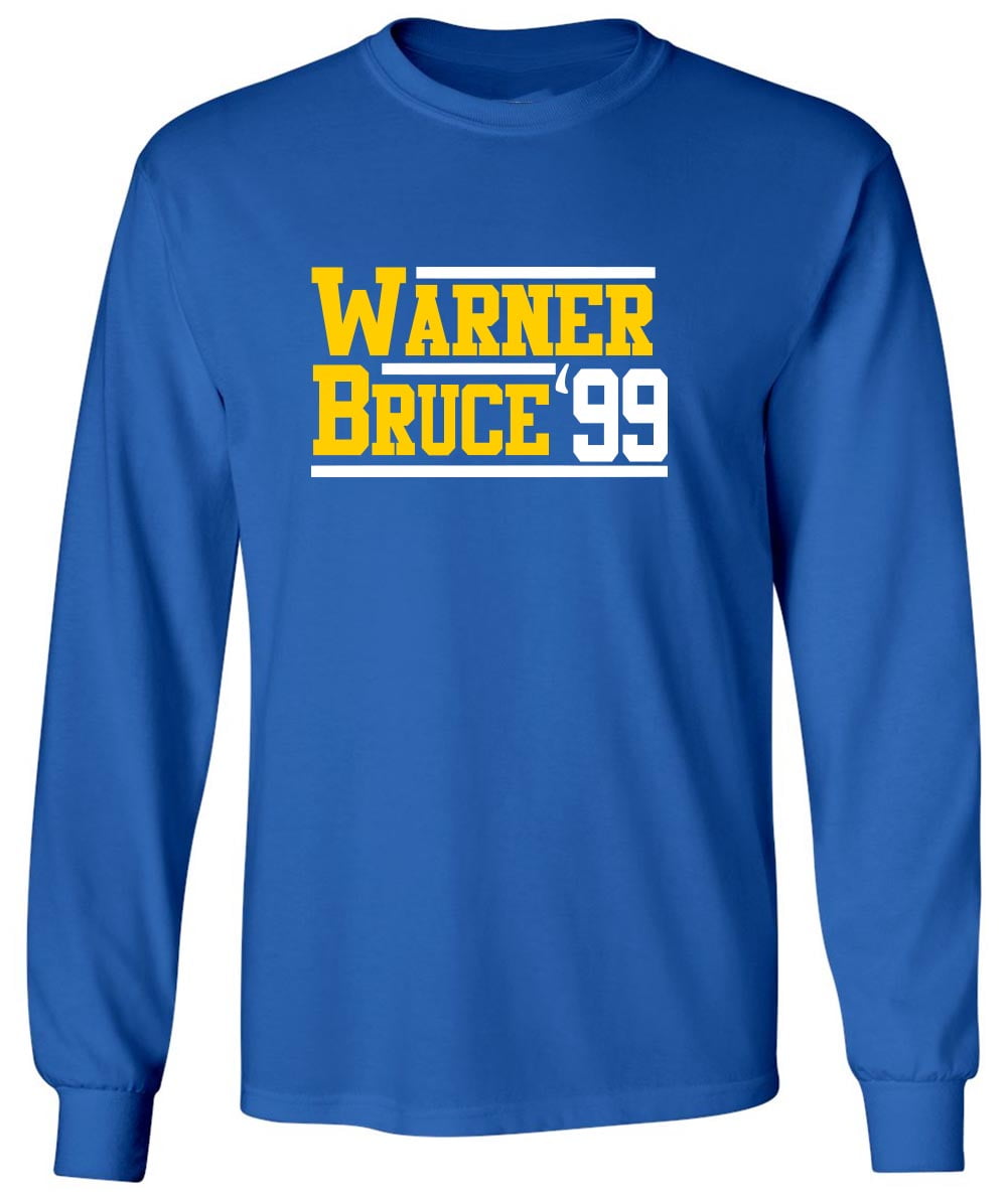 LONG SLEEVE Rams Kurt Warner Isaac Bruce 99 T-shirt ADULT - Walmart.com
