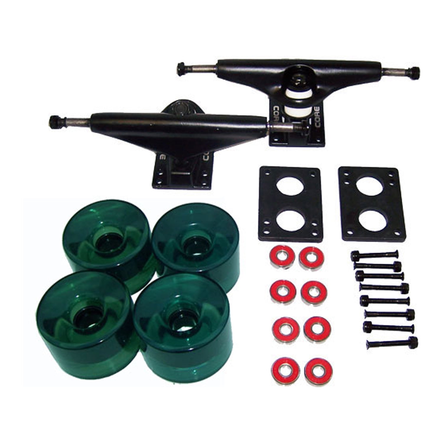 LONGBOARD Package CORE 6 in BLACK TRUCKS 76mm GREEN Whls - Walmart ...