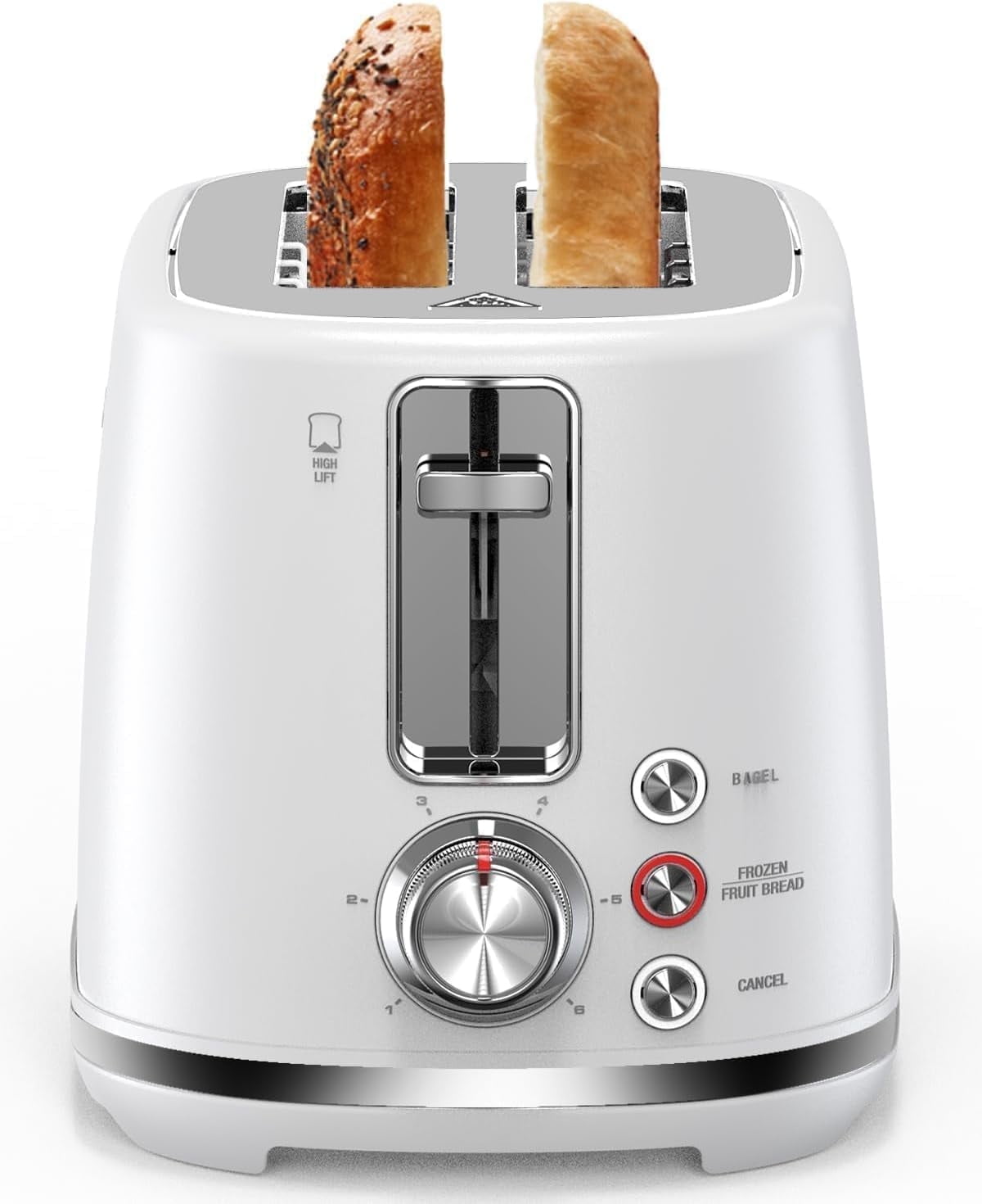 LONGDEEM 2 Slice Toaster, 6 Settings, Extra Wide Slots, High Lift, Auto ...