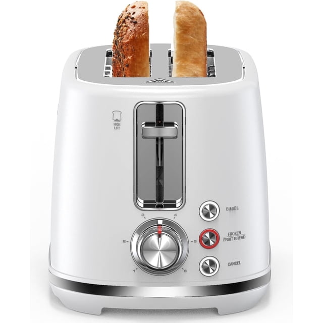 LONGDEEM 2 Slice Toaster, 6 Settings, Extra Wide Slots, High Lift, Auto ...