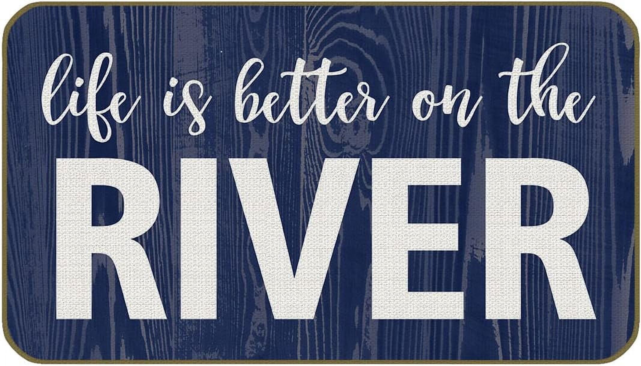LONGGGGLO 20x32 Inch Life is Better On The River Decorative Doormat ...