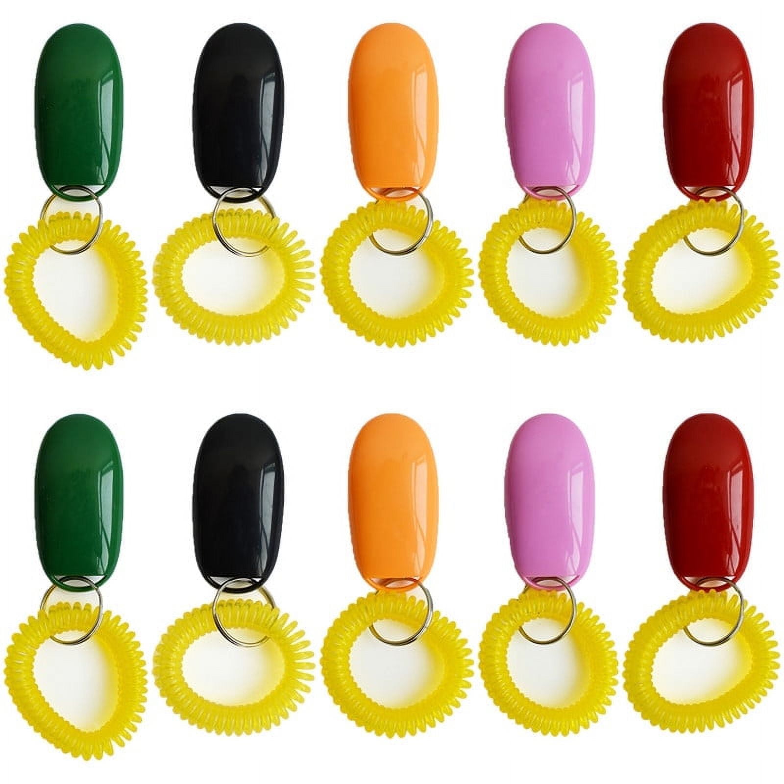 LONGHEXINA Pet Dog Training Clicker, 10-Pack Button Clickers, Wrist ...