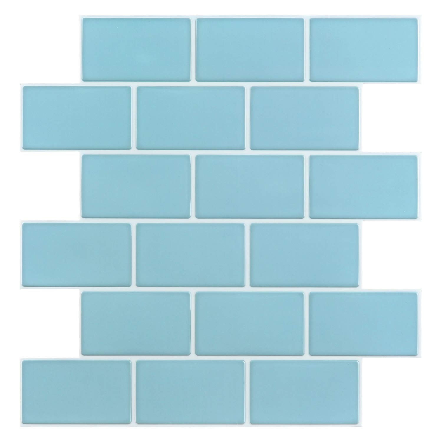 LONGKING Light Blue Subway Tiles Peel and Stick Backsplash, Stick on ...