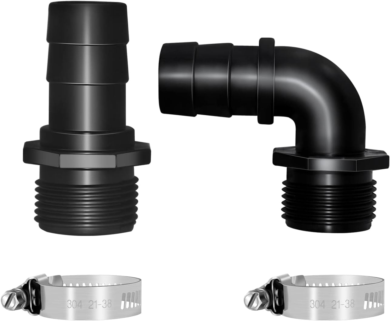 LONGRUN PVC Hose Adapter 1.2" Male x 1" Barb Pipe Fitting, Garden Hoses ...