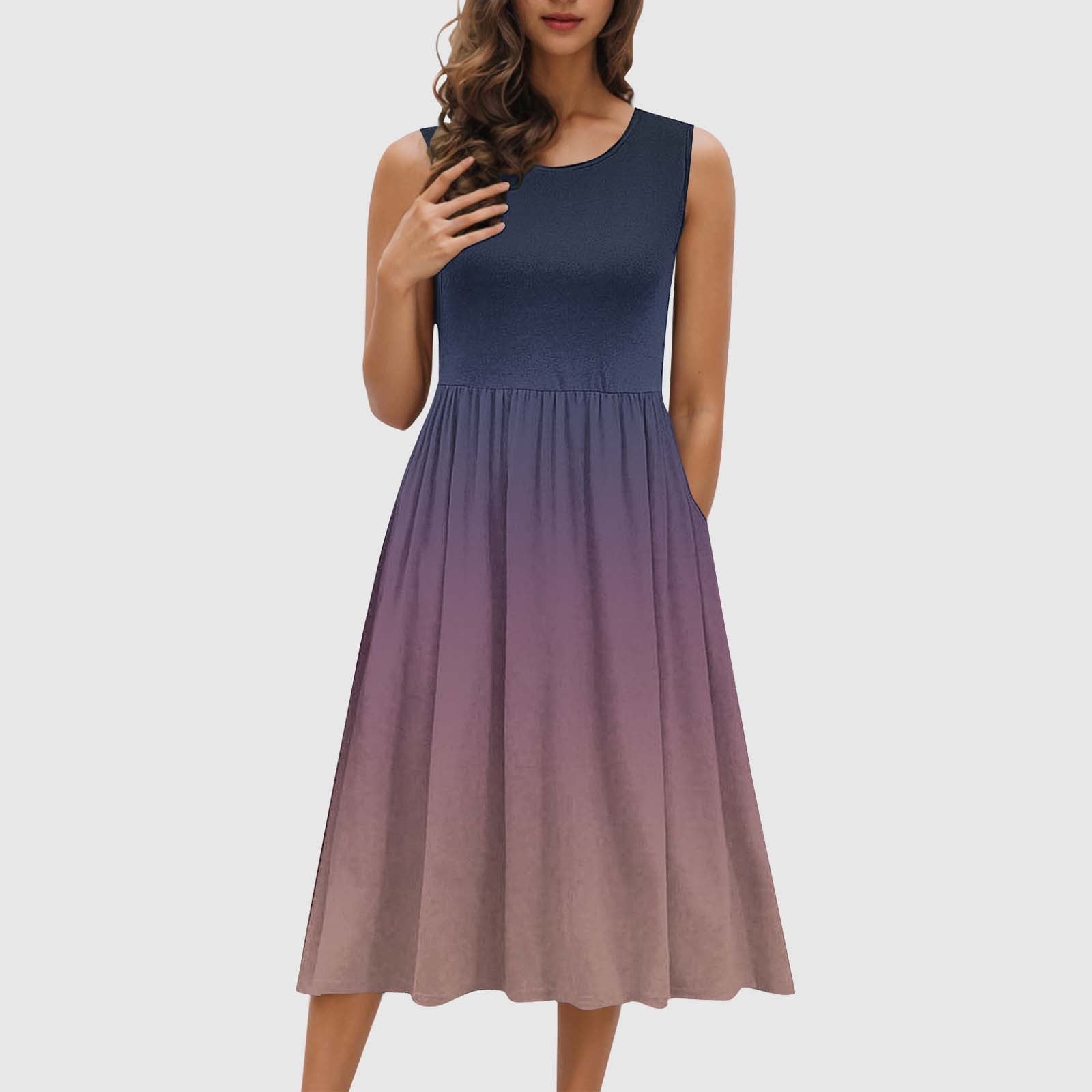 LONGZUVS Summer Dresses 2023 Dress Casual V Neck Cap Sleeve Cocktail ...