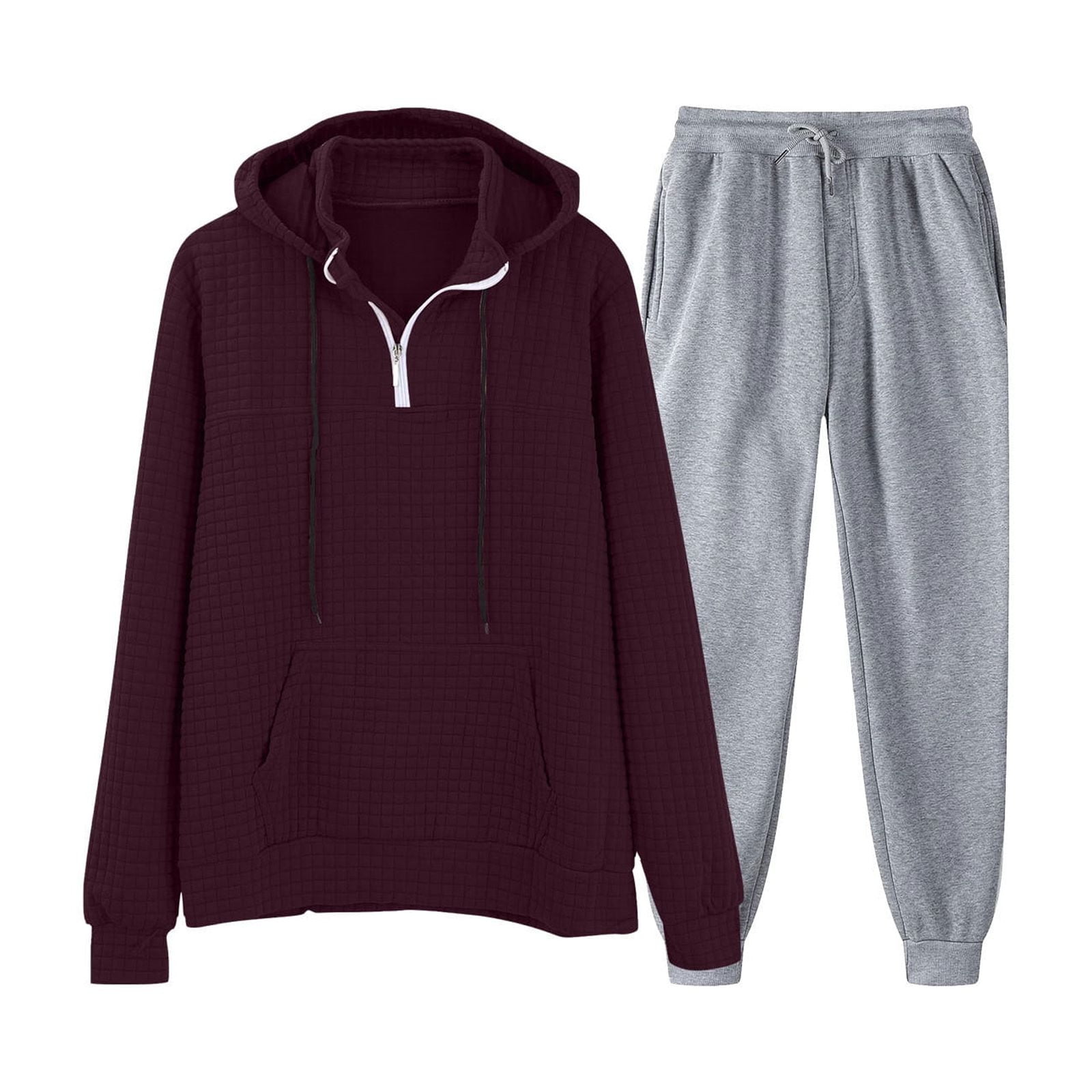 LONKITO 2 Piece Sweat Suits for Men Pullover Hoodies and Sweatpants ...