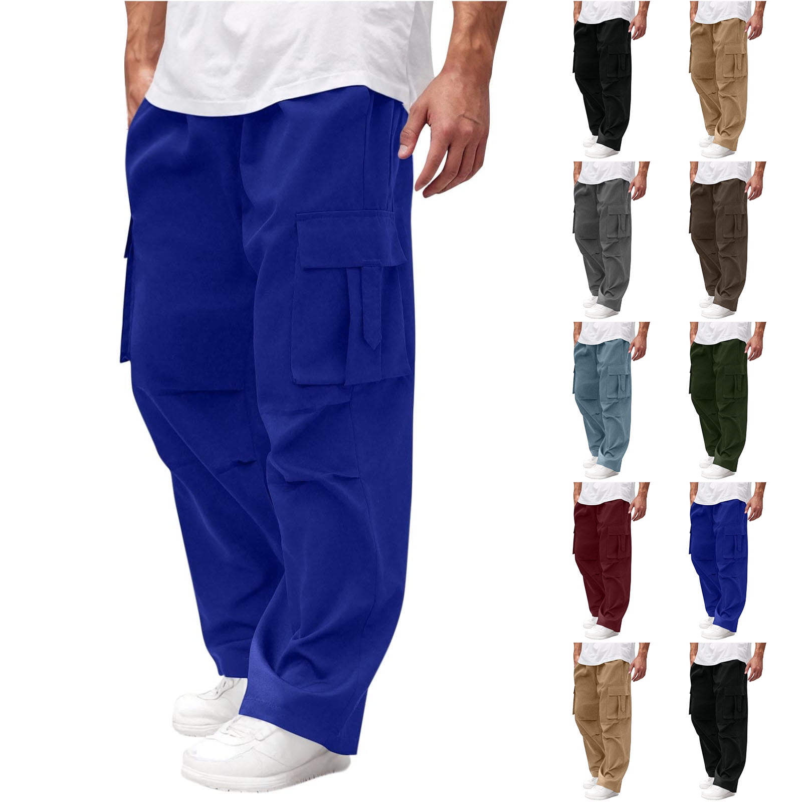 LONKITO Cargo Pants for Men - Multi Pockets Hiking Mens Pants Elastic ...