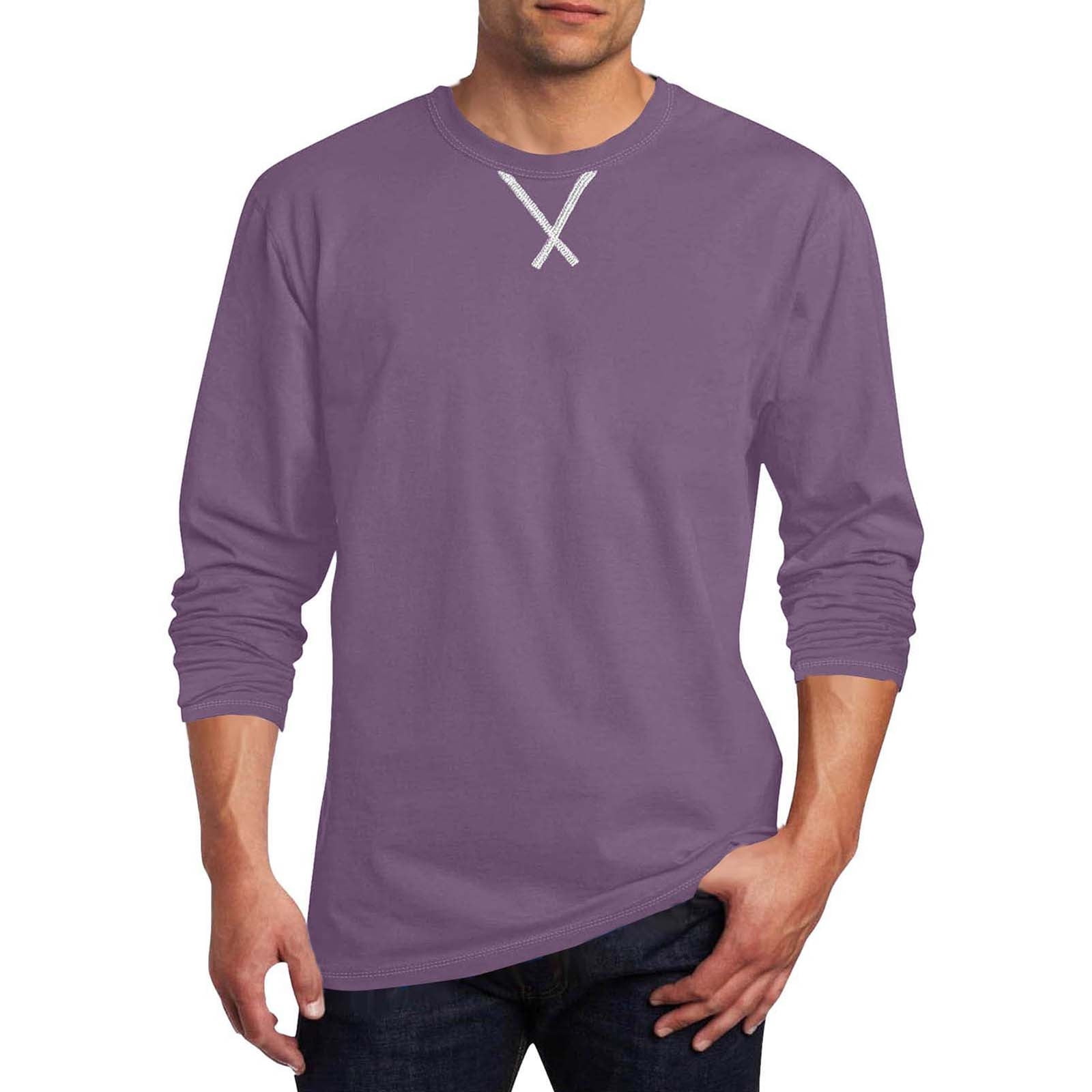 LONKITO Mens Shirts Long Sleeve Crewneck Pullover T-Shirts Casual ...