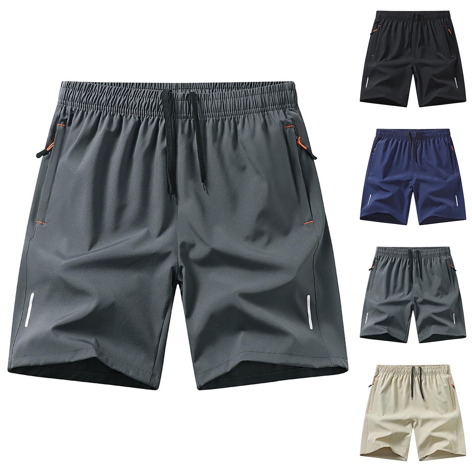 LONKITO Summer Mens Shorts Elastic Waist Lightweight Running Shorts ...