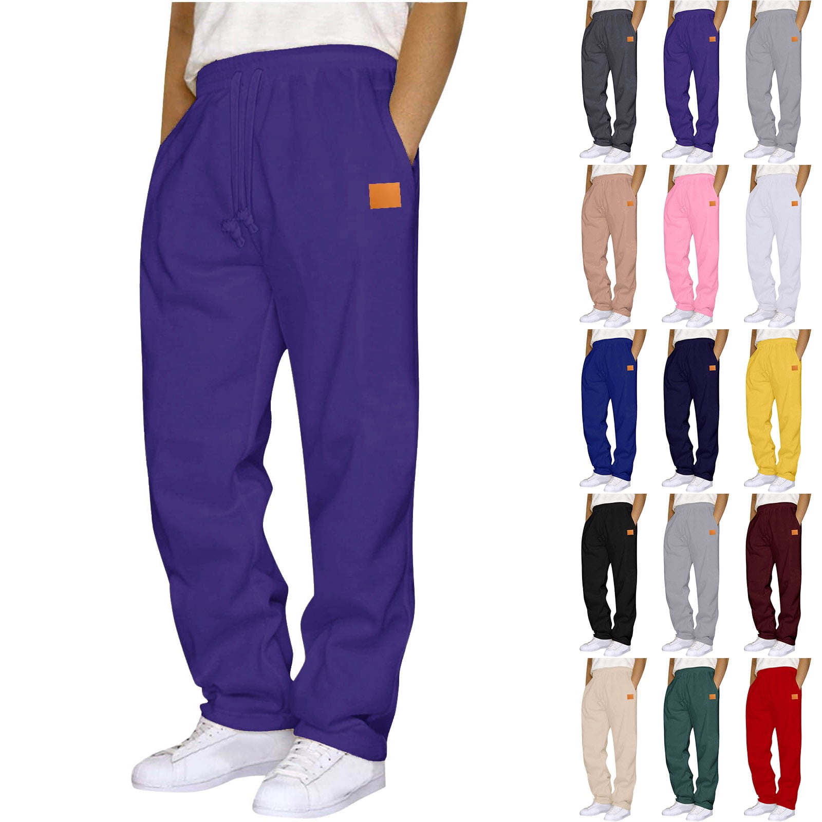 LONKITO Mens Sweatpants with Pockets Open Bottom Running Athletic ...