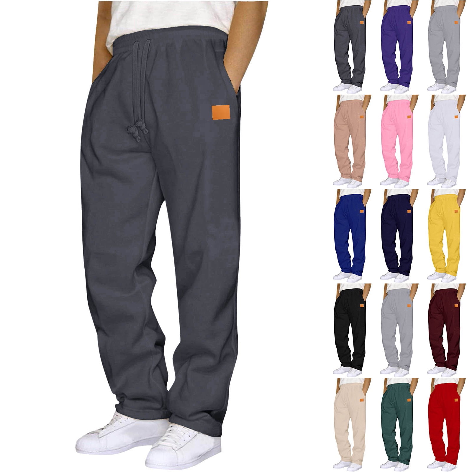 LONKITO Mens Sweatpants with Pockets Open Bottom Running Athletic ...