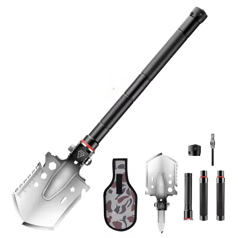 LONLEEYU Folding Survival Shovel, Portable Multifunctional Folding ...