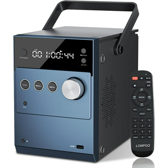 LONPOO Portable Boombox CD Player | 20W Compact disc Players - Walmart.com