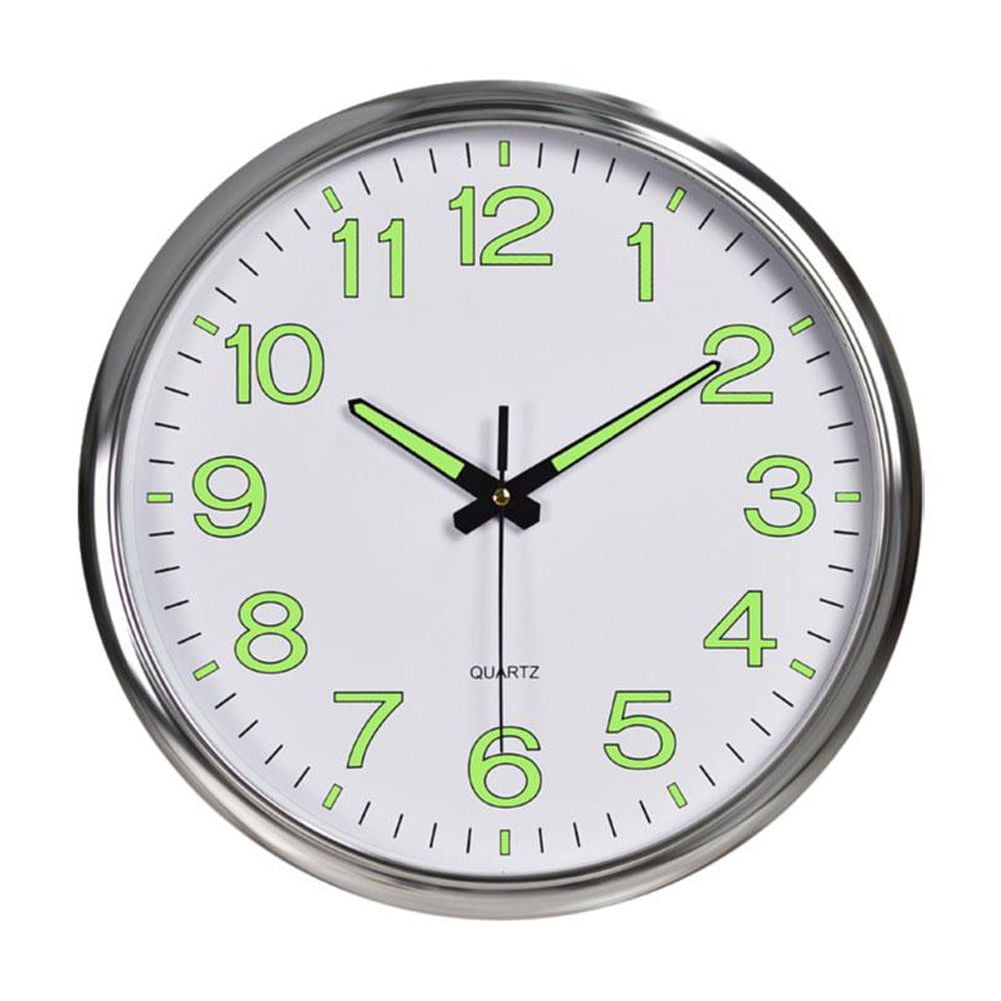 LONPUN Large Luminous Wall Clocks Glow In The Dark Silent Decor Digital ...