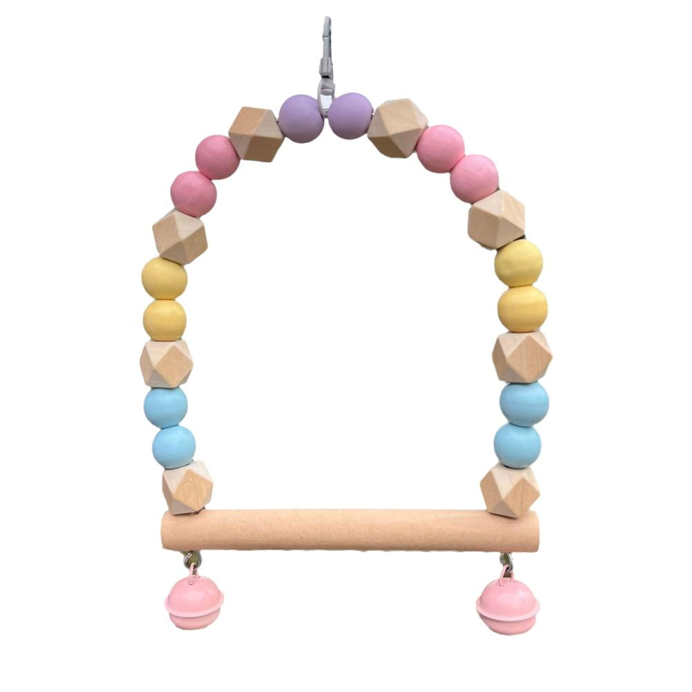 LONPUN Parrots Use Wood Standing Poles Bird Swing for Parrot Natural ...