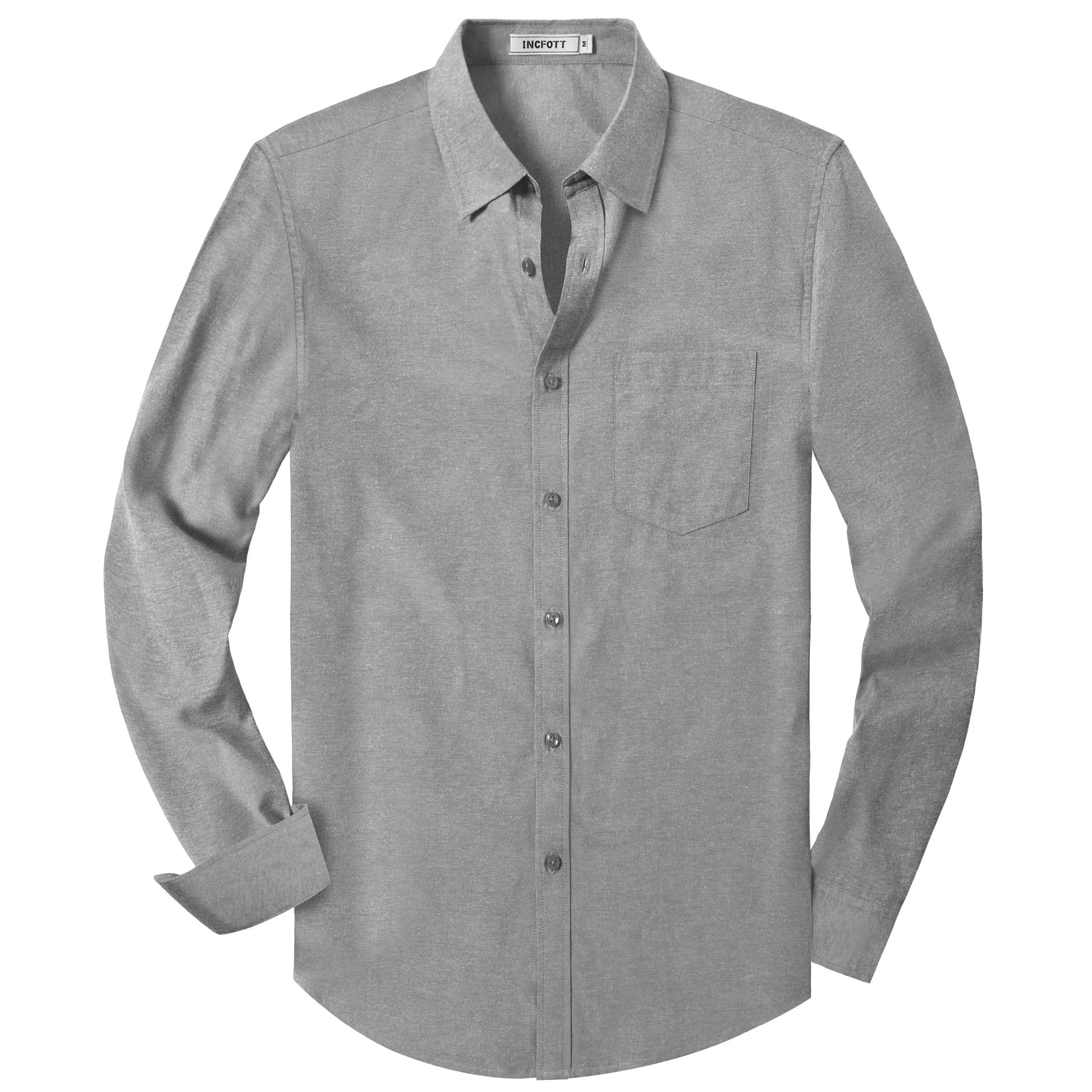 LONSSA Mens Long Sleeve Shirt Casual Button Down Oxford Shirts with ...