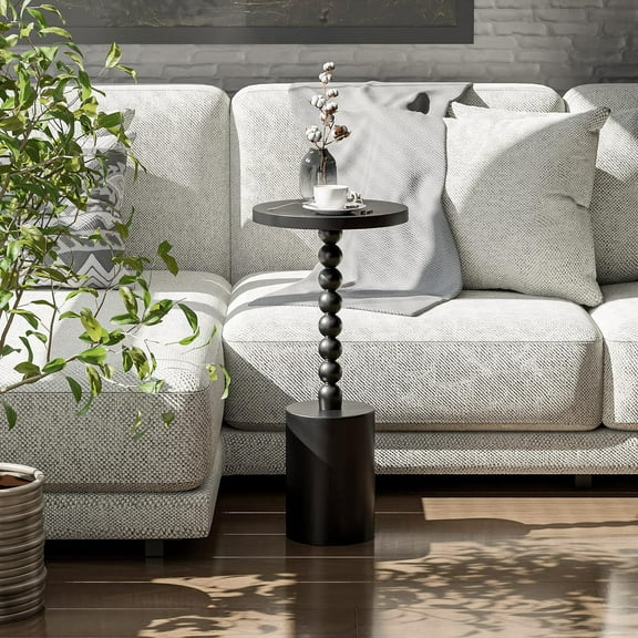 Drink Table, Round Side Table for Small Spaces, Pedestal Side Table ...