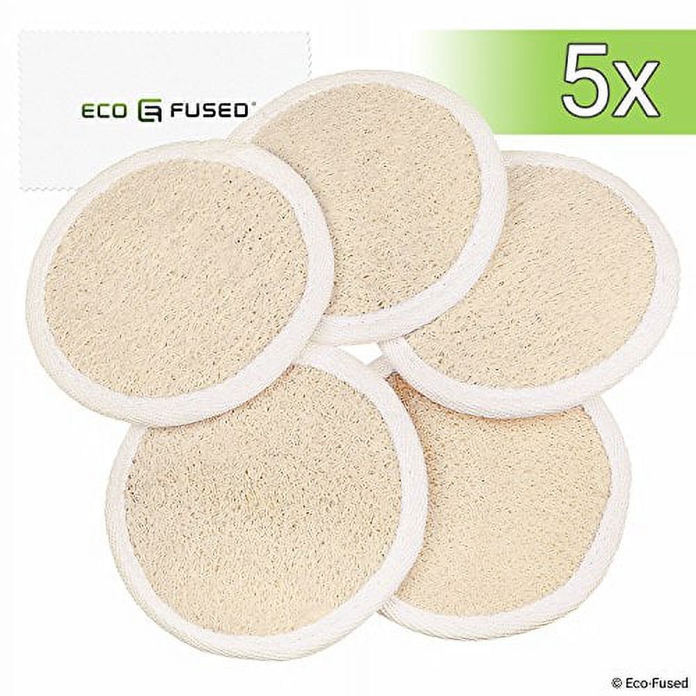 Eco-Fused Loofah Pads, Pack of 5 – Natural Body Exfoliator for Shower ...