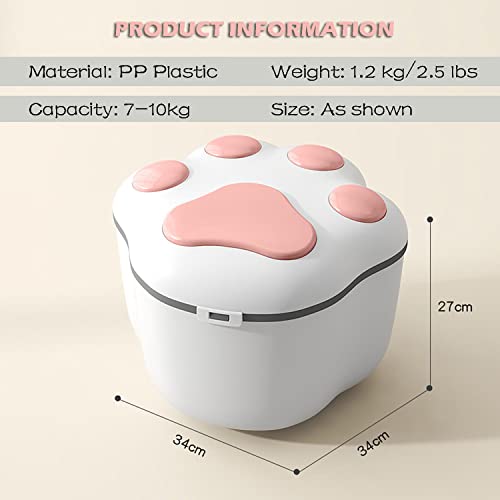 LOOFAX Cat Claw Shape Cat Food Storage Container, Pet Food Storage ...