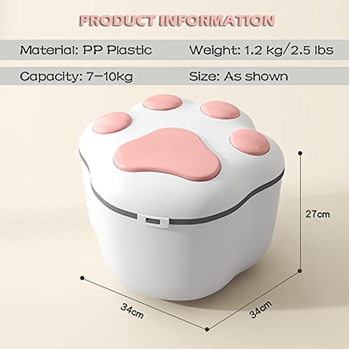 LOOFAX Cat Claw Shape Cat Food Storage Container, Pet Food Storage ...