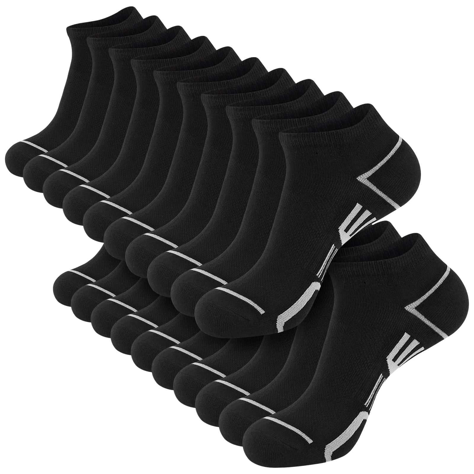 LOOIKOOS Mens Cushioned Ankle Socks, Low Cut Athletic Running Socks ...