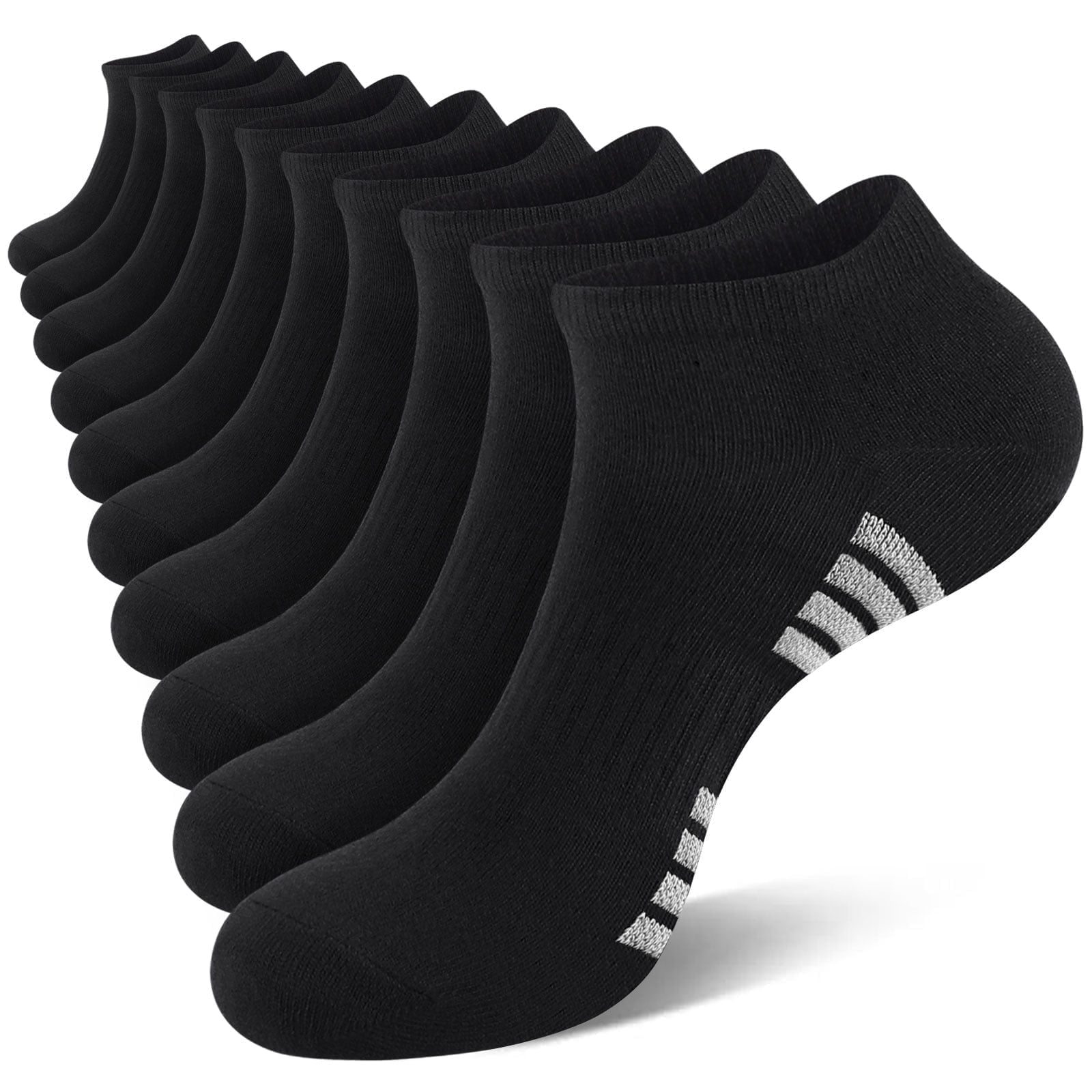 LOOIKOOS 12 Pairs Mens Ankle Socks Lightweight Athletic Sports Running ...