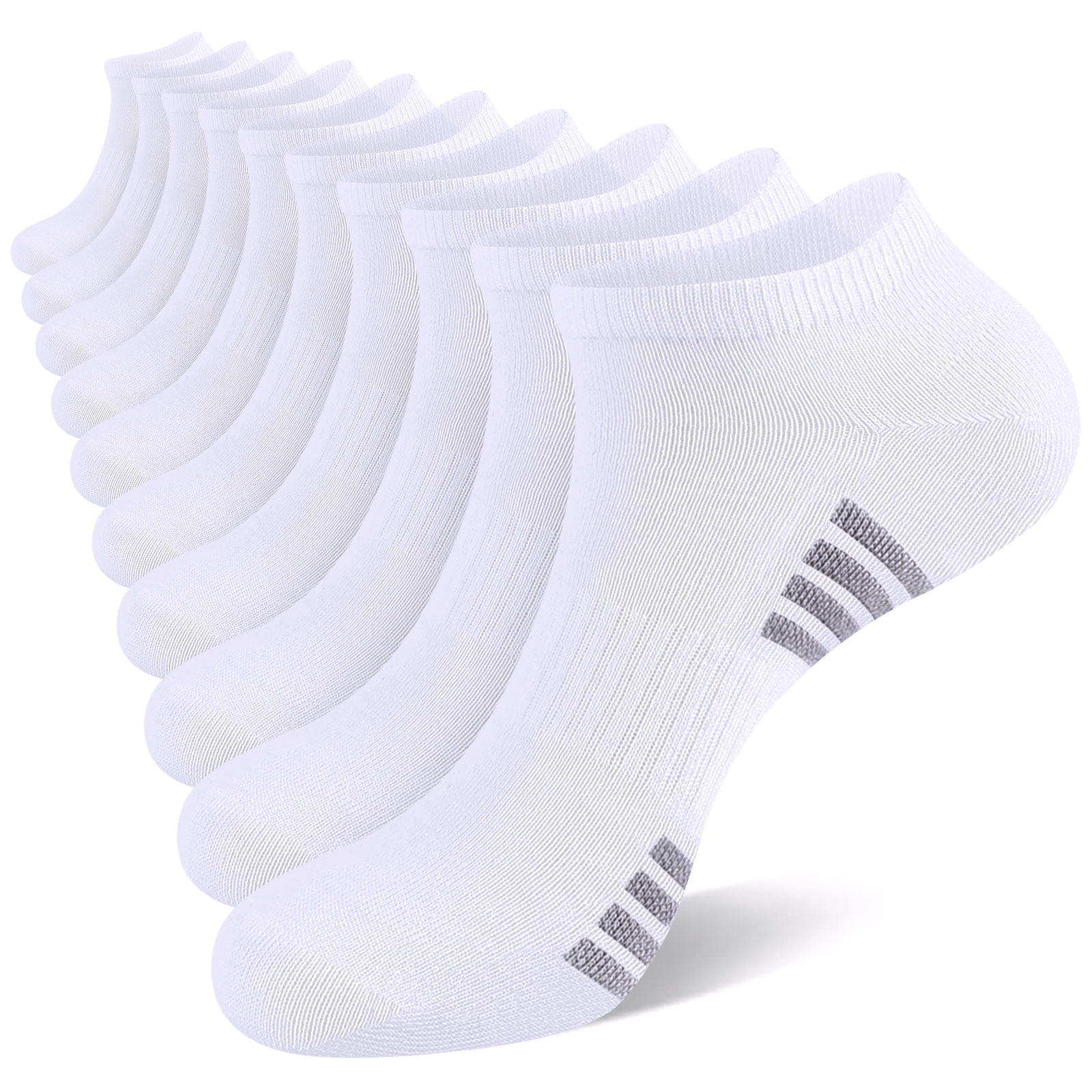 LOOIKOOS 12 Pairs Mens Ankle Socks Lightweight Athletic Sports Running ...