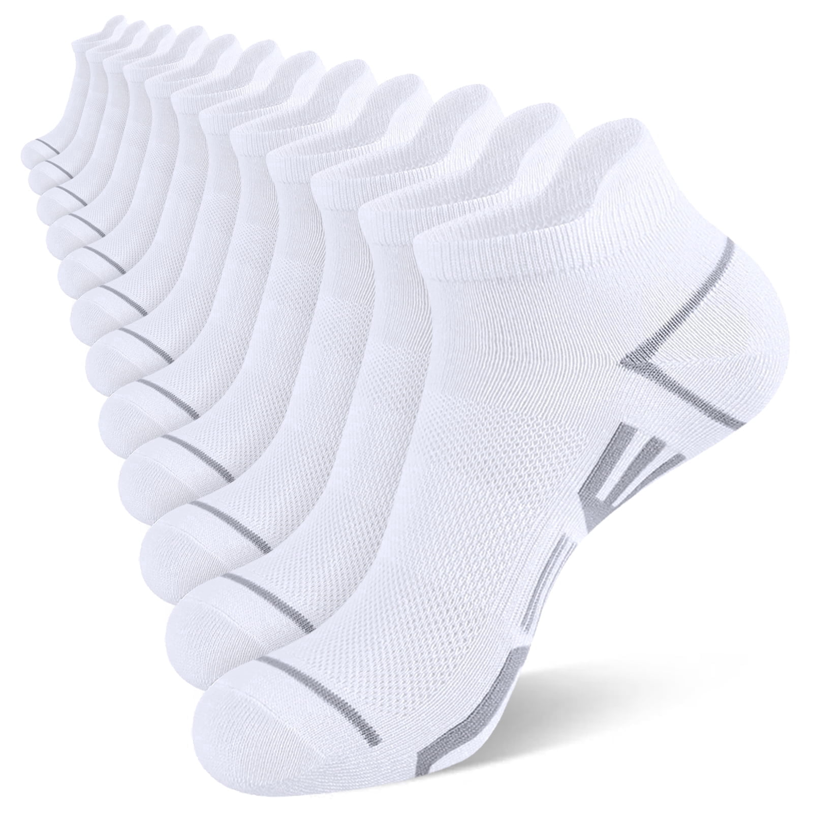 LOIKOOS, Men's Ankle Socks, 12 Pairs, Athletic Sports Short Socks ...