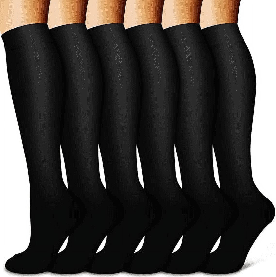 LOOIKOOS 6 Pairs Compression Socks Women Men, Knee High Athletic ...