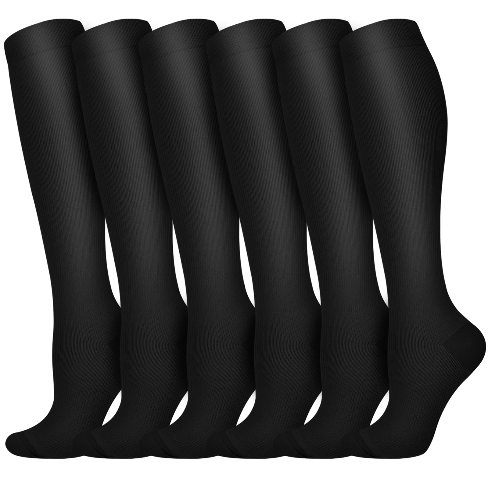 LOOIKOOS 6 Pairs Compression Socks Women Men, Knee High Best Support ...