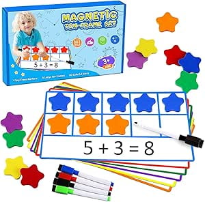 LOOIKOOS Magnetic Ten-Frame Set,Math Manipulative Games for Elementary ...