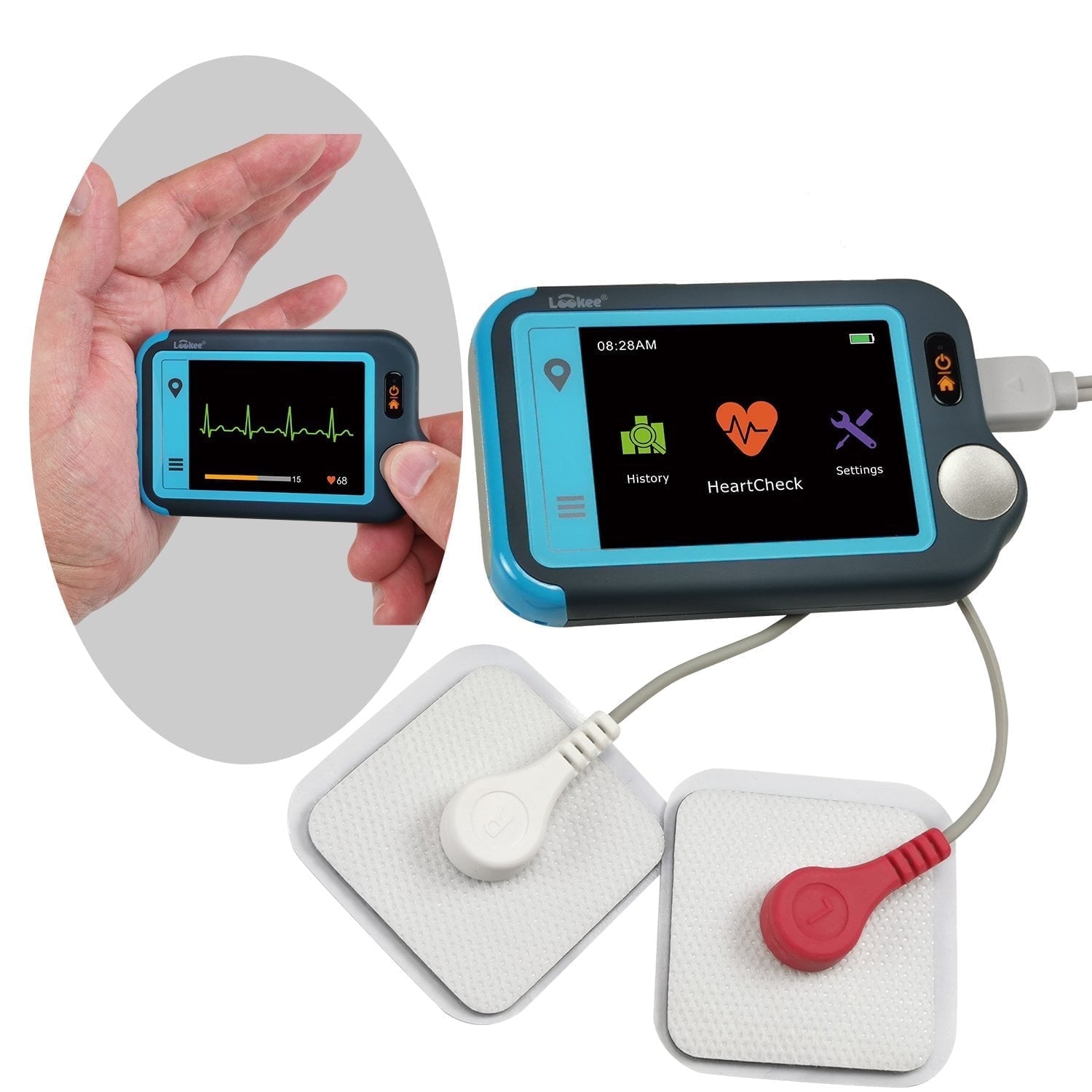 LOOKEE Portable ECG/EKG Monitor | Touch Screen | Detects Heart ...