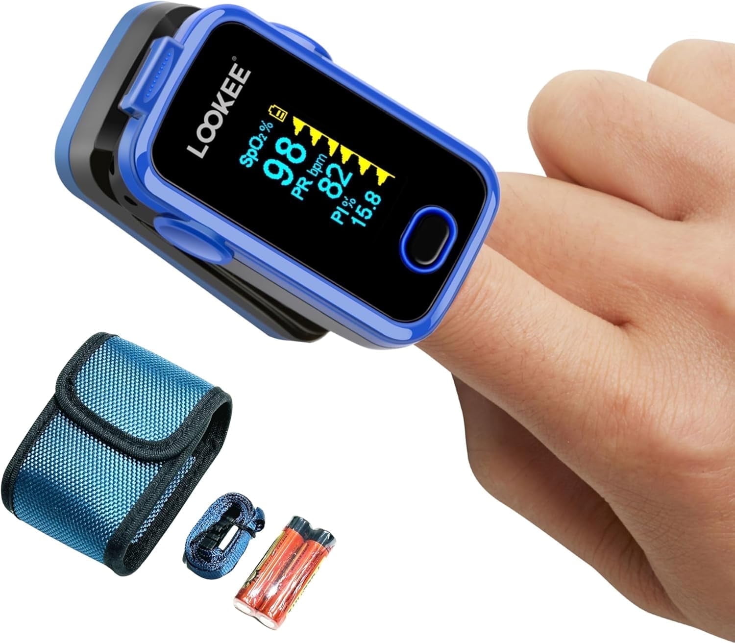 LOOKEE Premium Pulse Oximeter Finger Monitor with Case- | FSA/HSA ...
