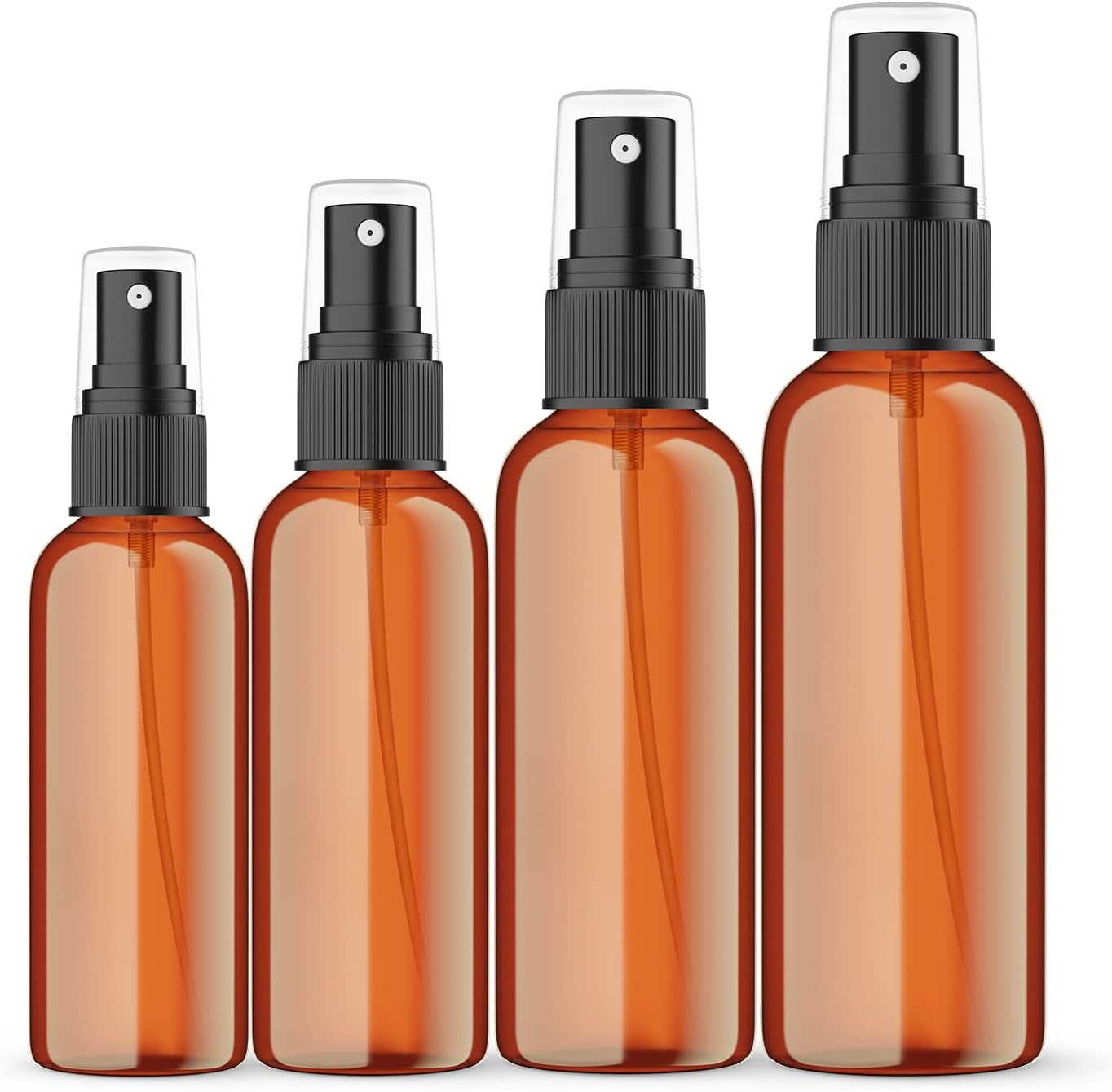 Lookseven Amber Plastic Essential Oil Spray Bottle Set, Four Sizes ...