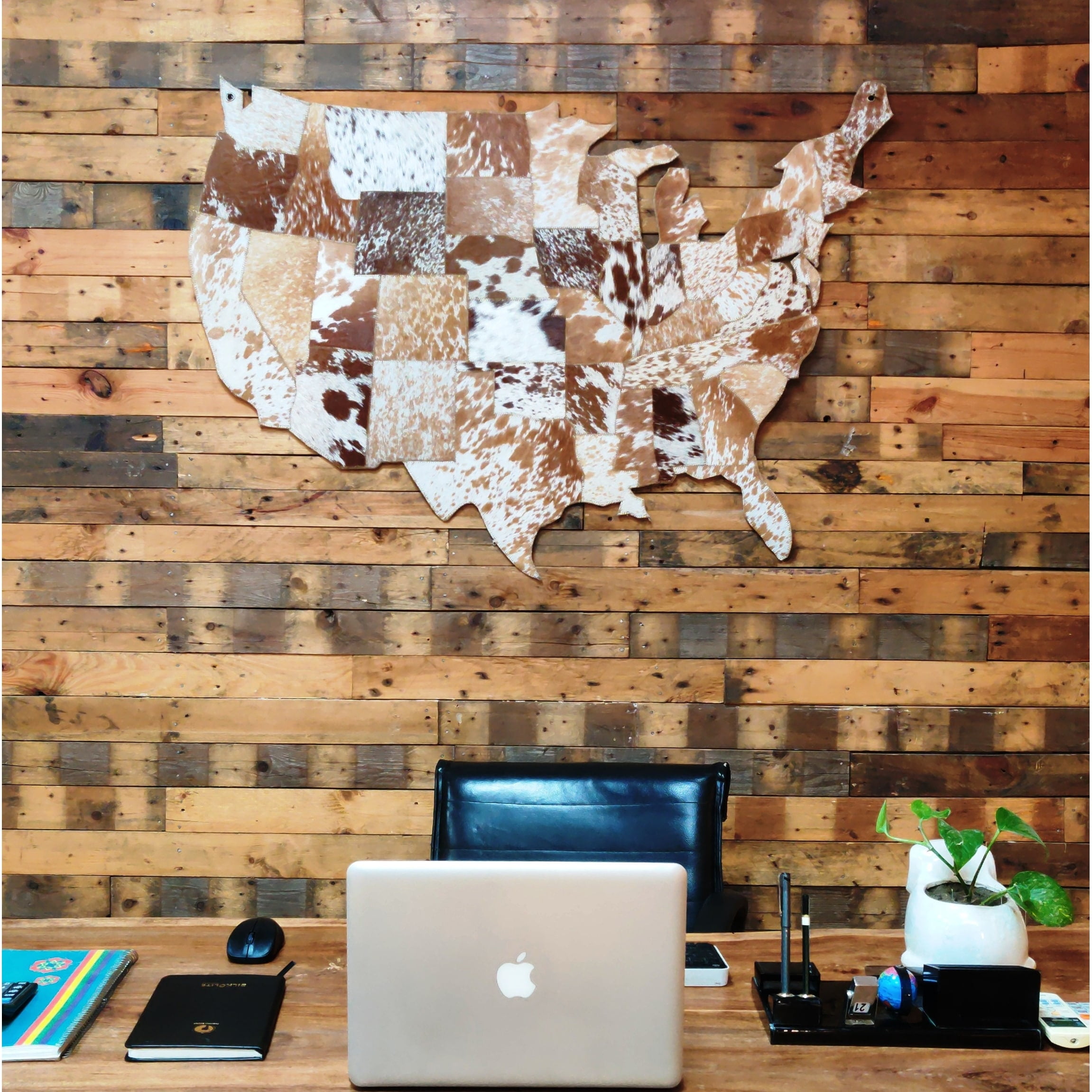 LOOMINAIRE USA Leather Map Tan - Walmart.com