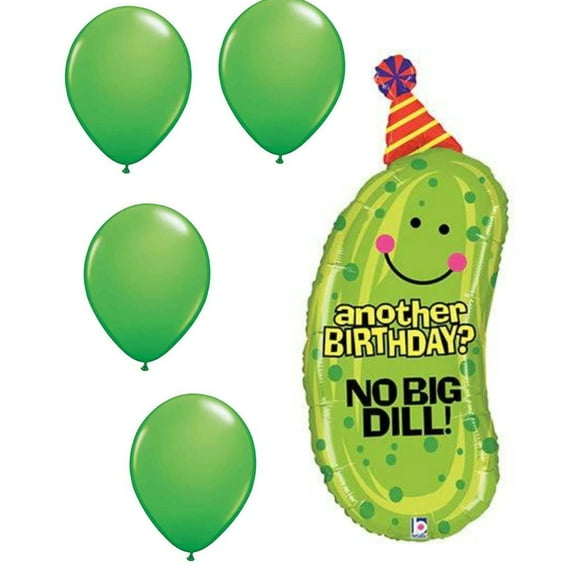 LOONBALLOON Birthday Food Balloons - 37 inch NO BIG DILL BIRTHDAY with ...
