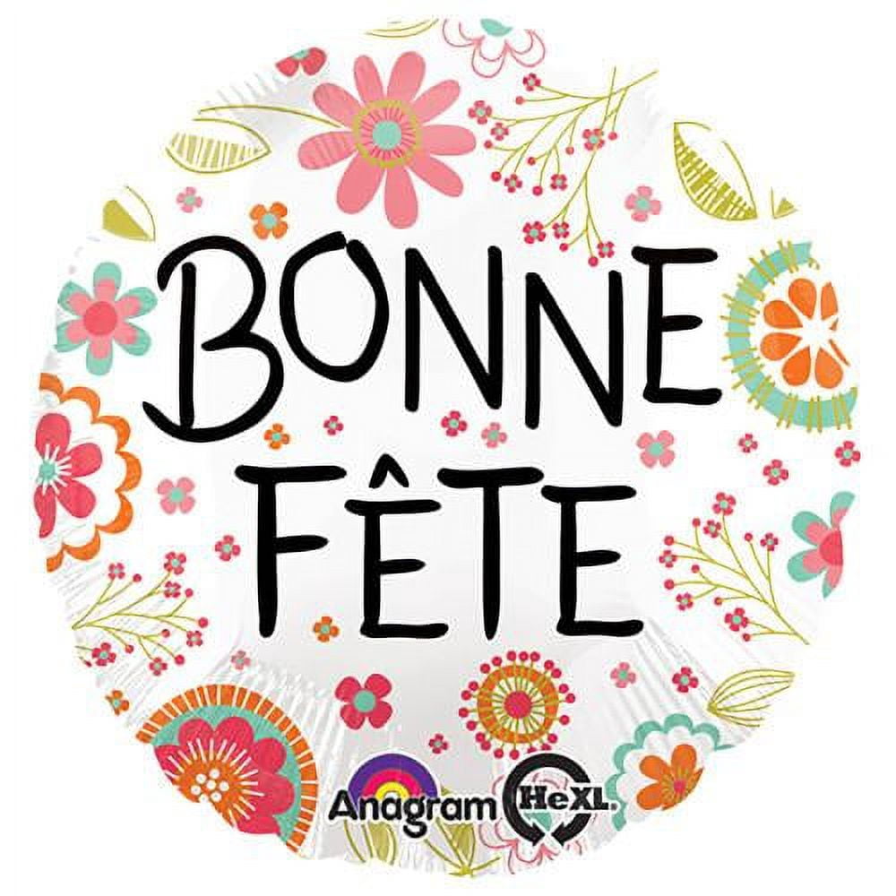 LOONBALLOON French Balloons, 18″ BONNE FETE PEACHY FLOWER - Walmart.com