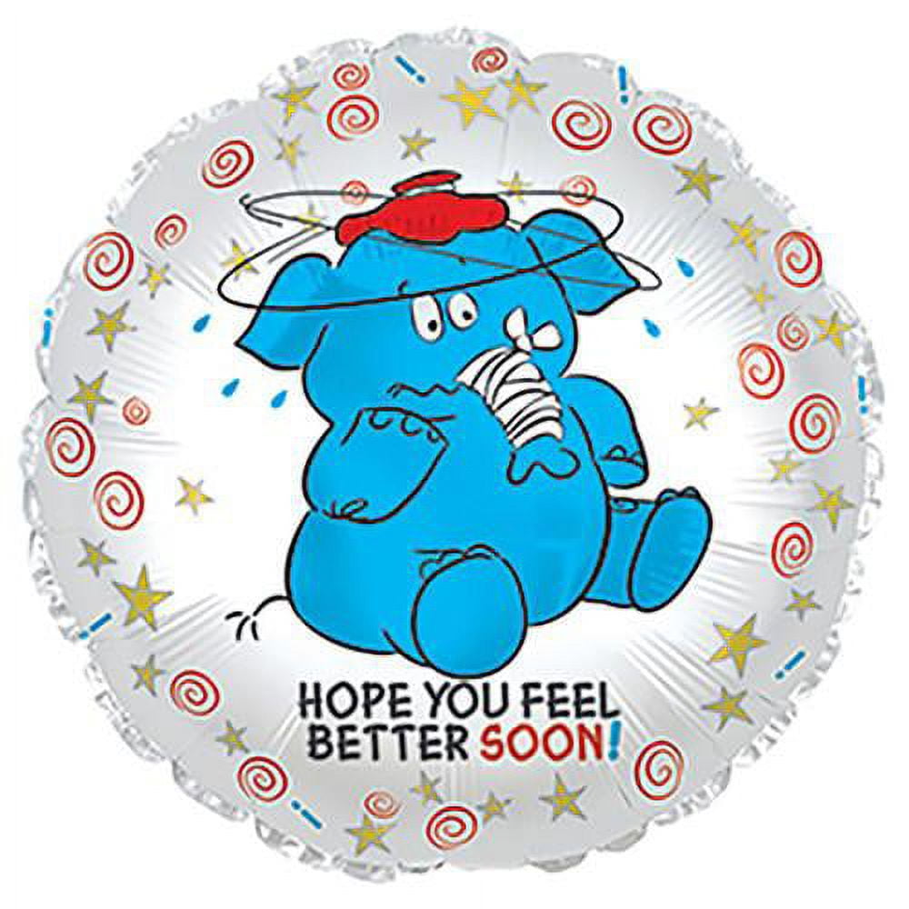 LOONBALLOON Get Well Balloons, 17″ FEEL BETTER SOON ELEPHANT - Walmart.com