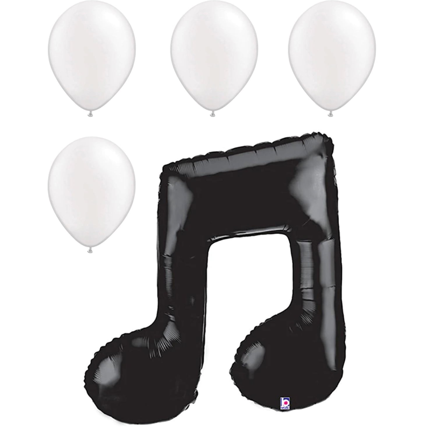LOONBALLOON Music Balloons - 40 inch MUSIC NOTE DOUBLE - BLACK with 4 ...