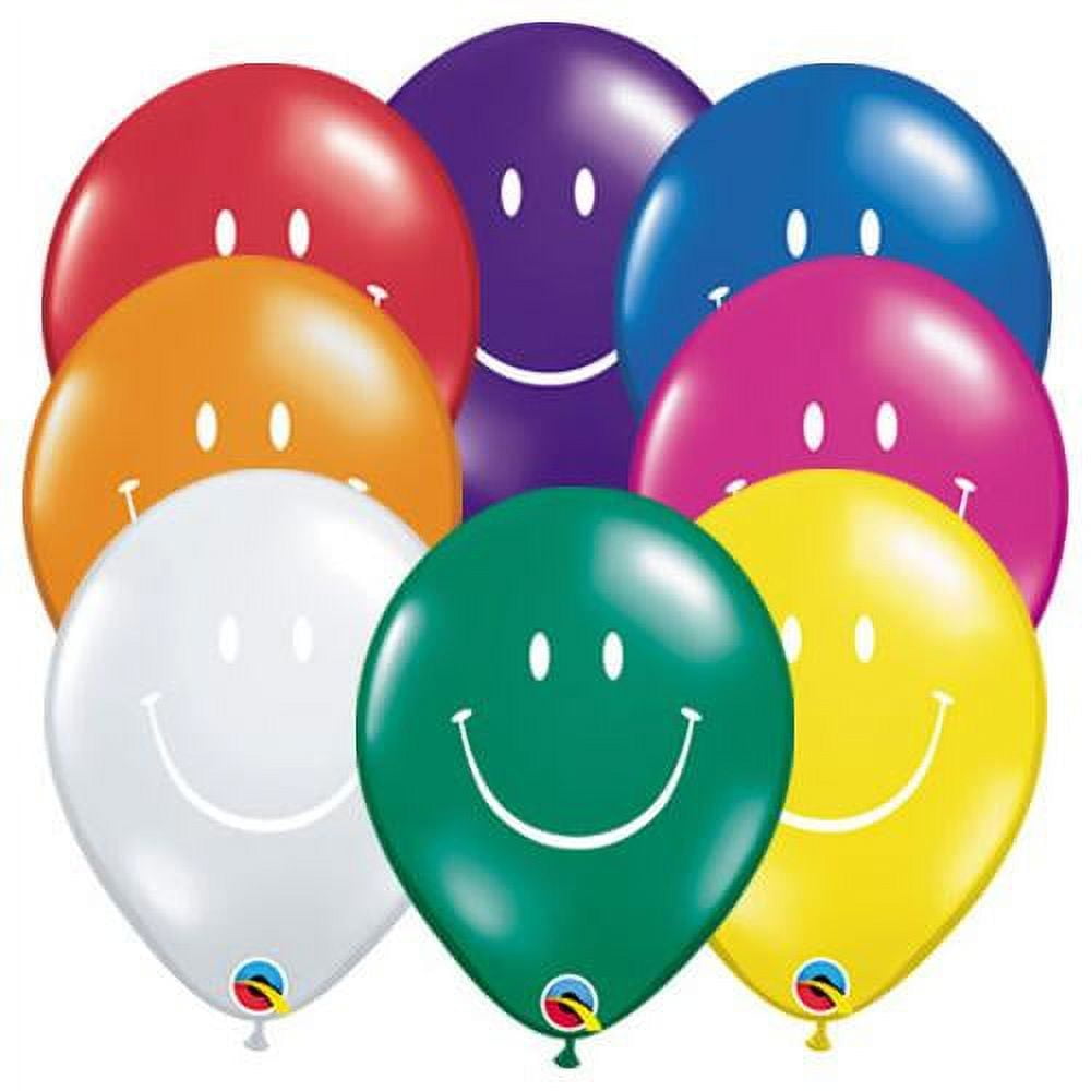 LOONBALLOON Smile Balloons, 11″ SMILE FACE - JEWEL ASSORTMENT - Walmart.com
