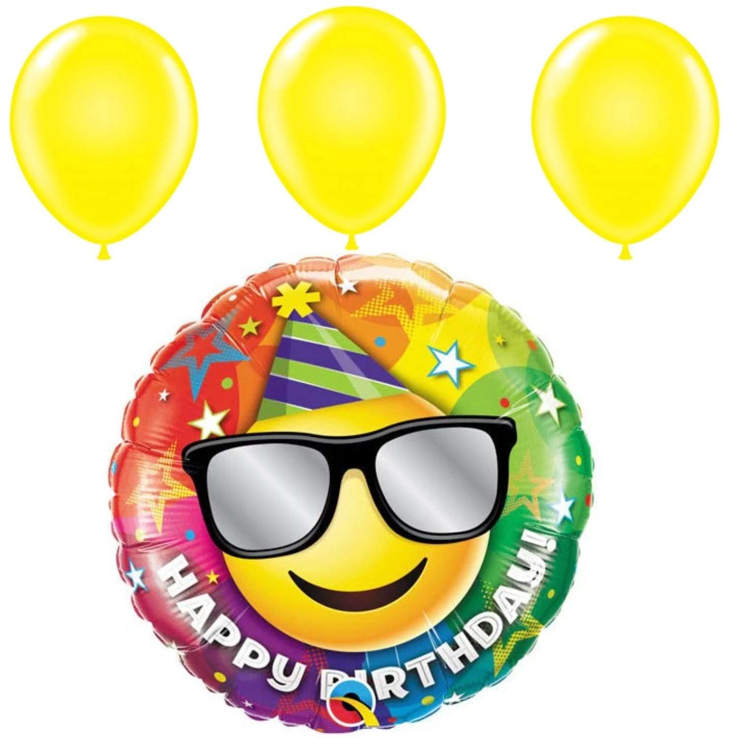 LOONBALLOON Smile Balloons, 17″ SMILEY FACE PATTERN Birthday Balloon ...