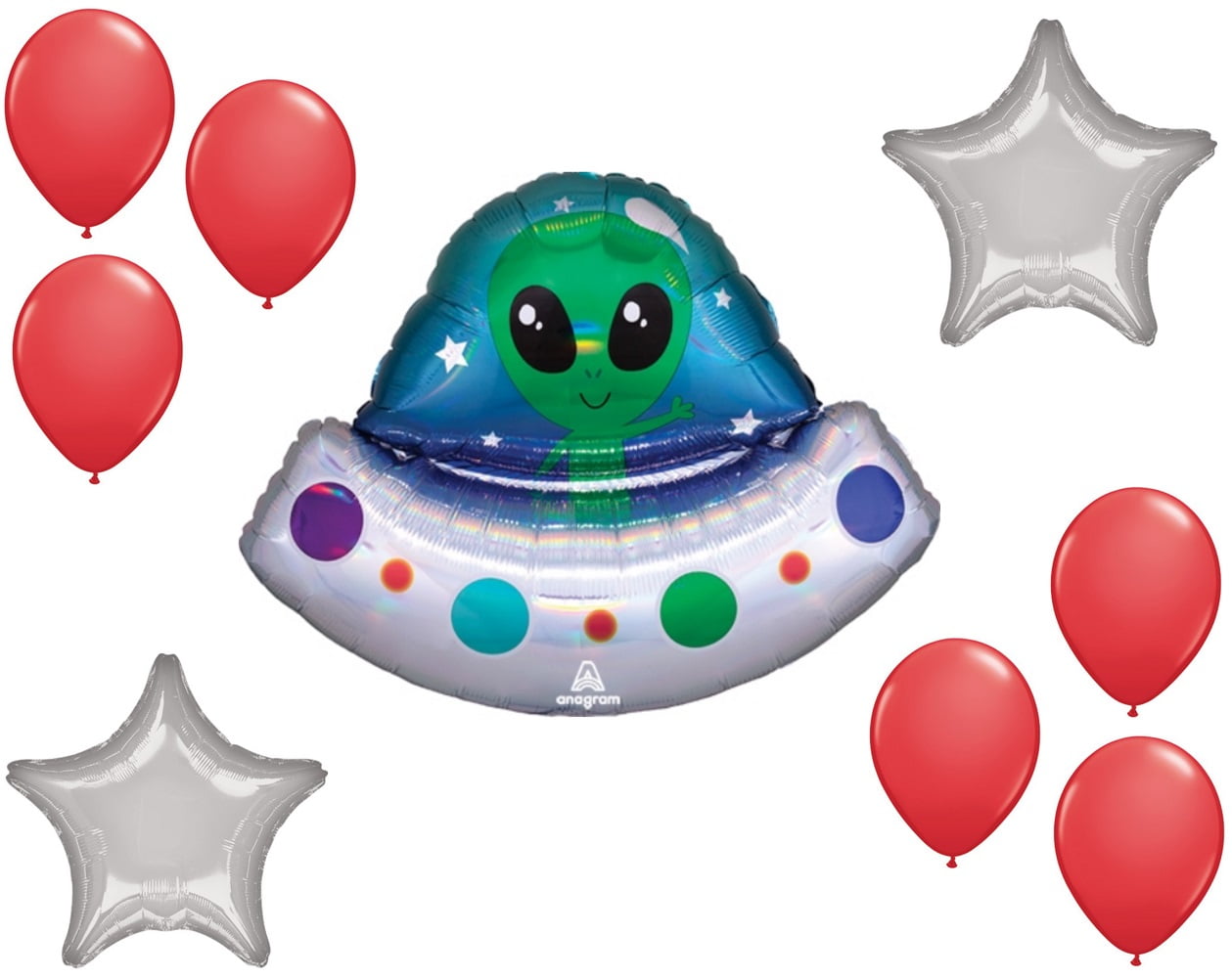 LOONBALLOON Space, Alien, Rocket Theme Balloon Set, 28 Inch Alien Space ...