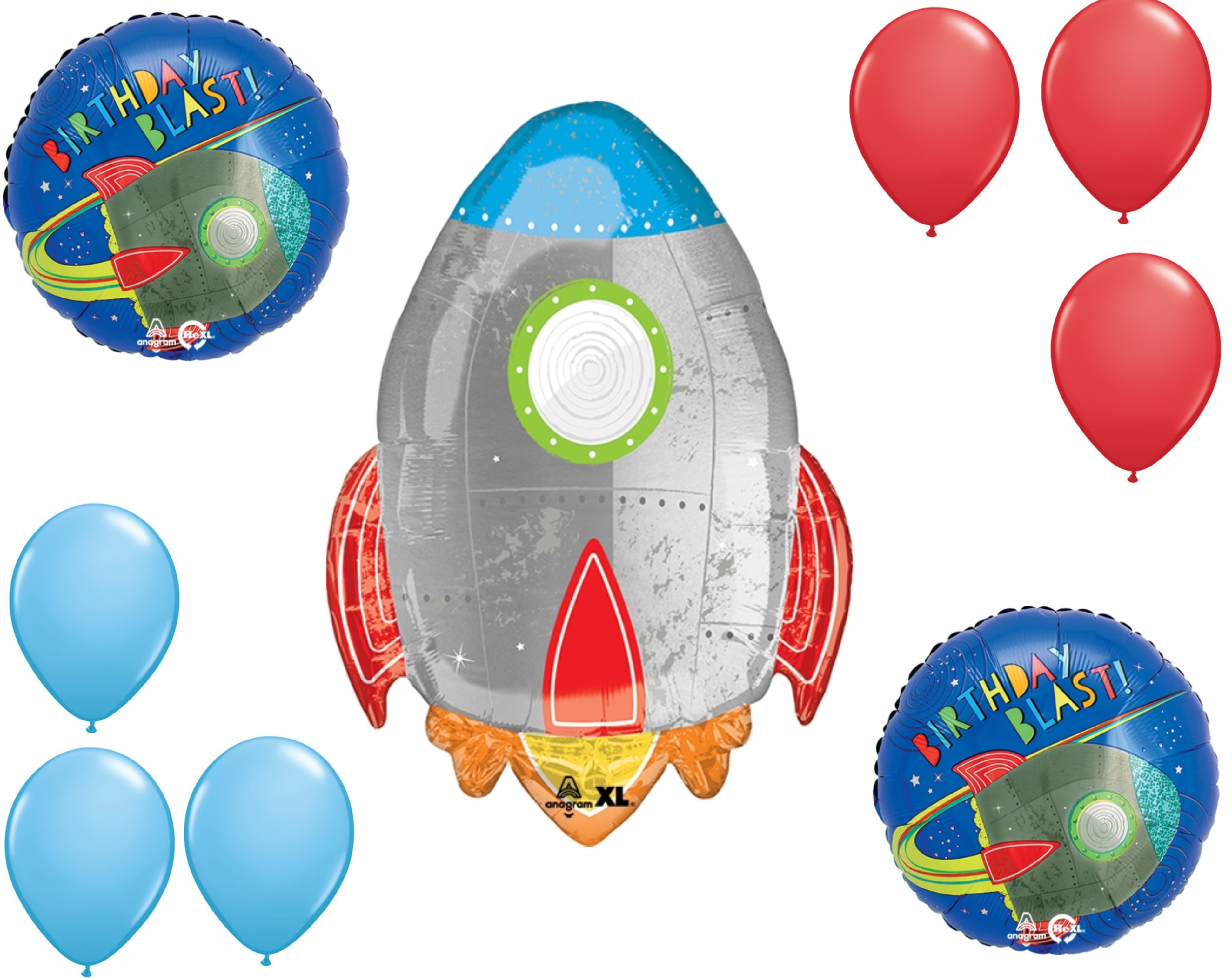 LOONBALLOON Space, Alien, Rocket Theme Balloon Set, 29 Inch Blast Off ...