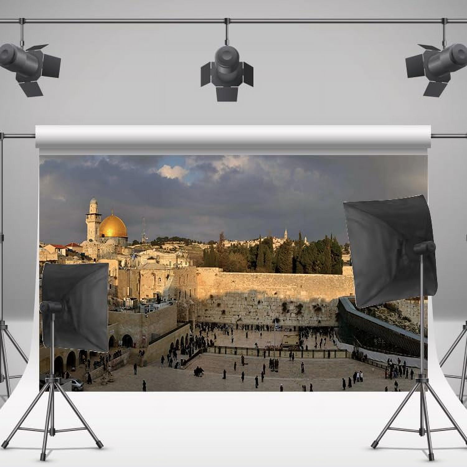 LOONELO Jerusalem Cityscape Photo Booth Backdrop with 70.8"X43.3 ...