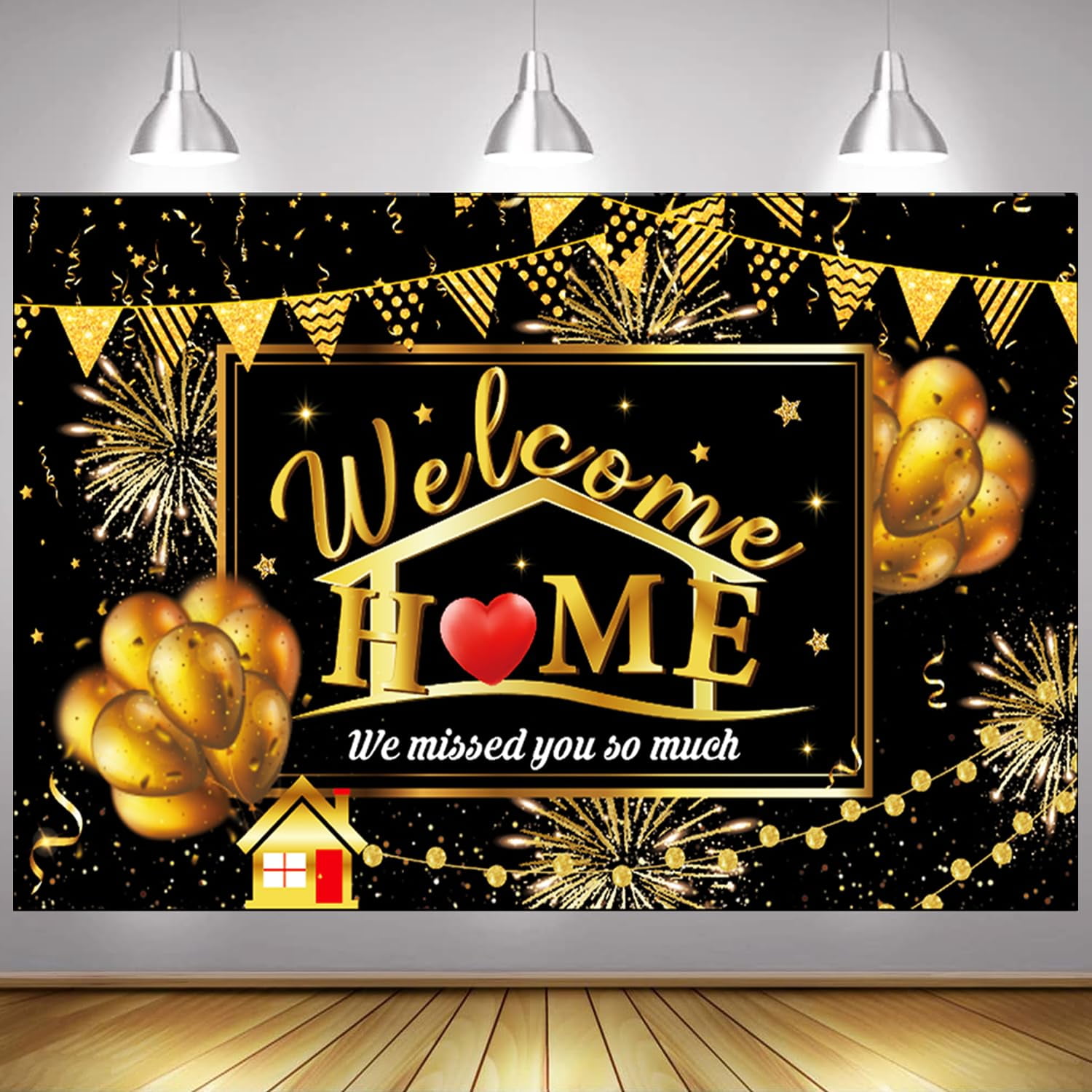 LOONELO Welcome Home Backdrop MSF2 Banner Decorations with 70.8"X43.3 ...