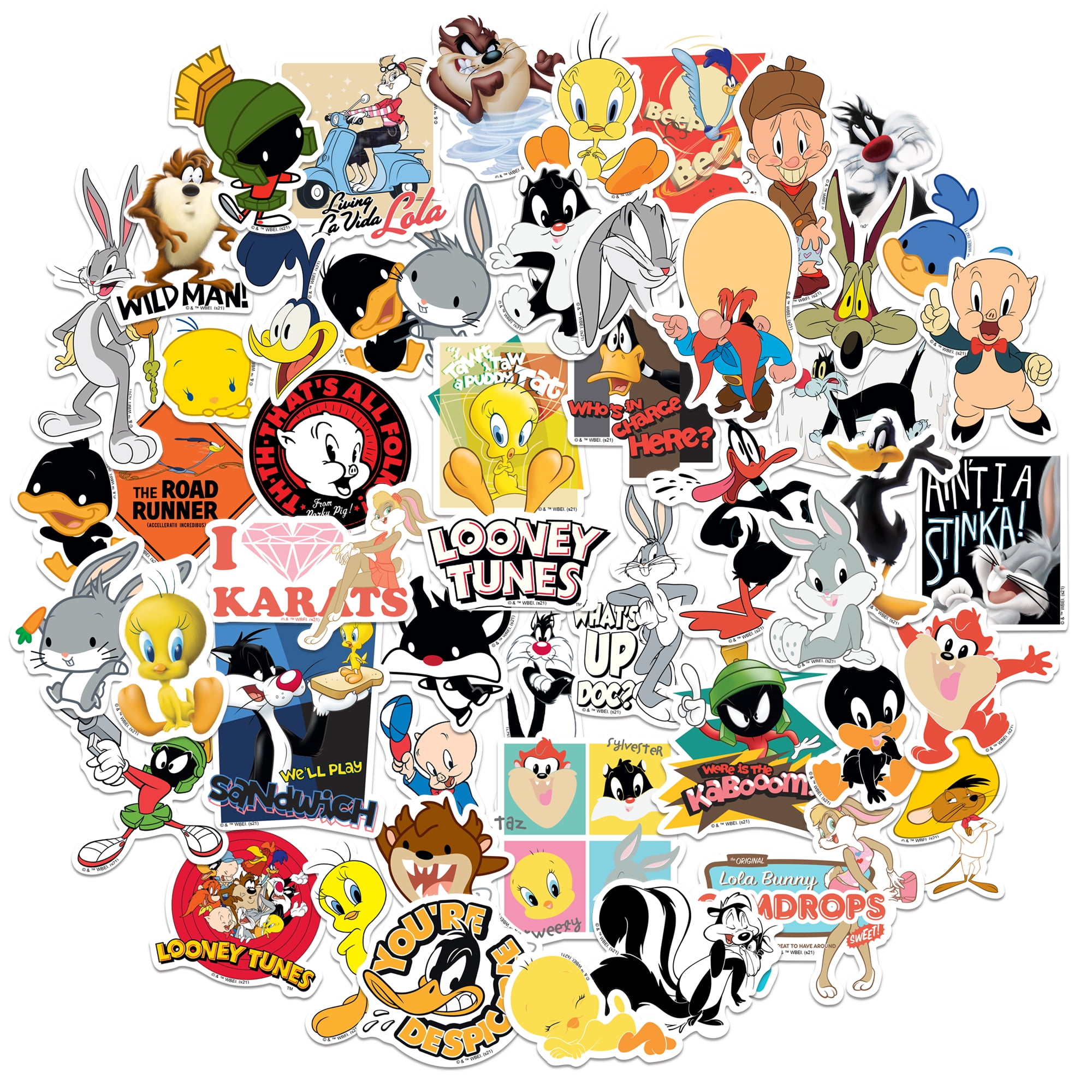 LOONEY TUNES Die Cut Vinyl Sticker Variety Pack - Laptop, Water Bottle ...