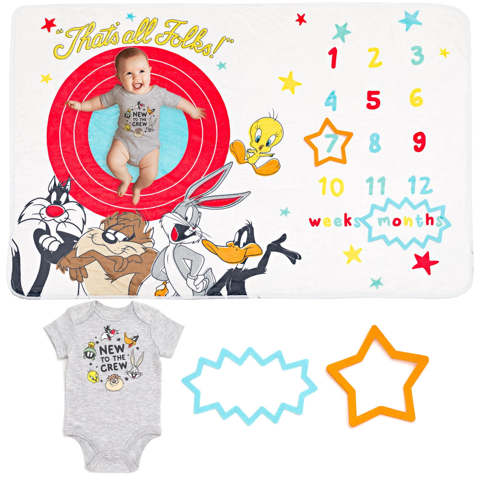 LOONEY TUNES Tweety Bird Daffy Duck Tasmanian Devil Newborn Baby Boys ...