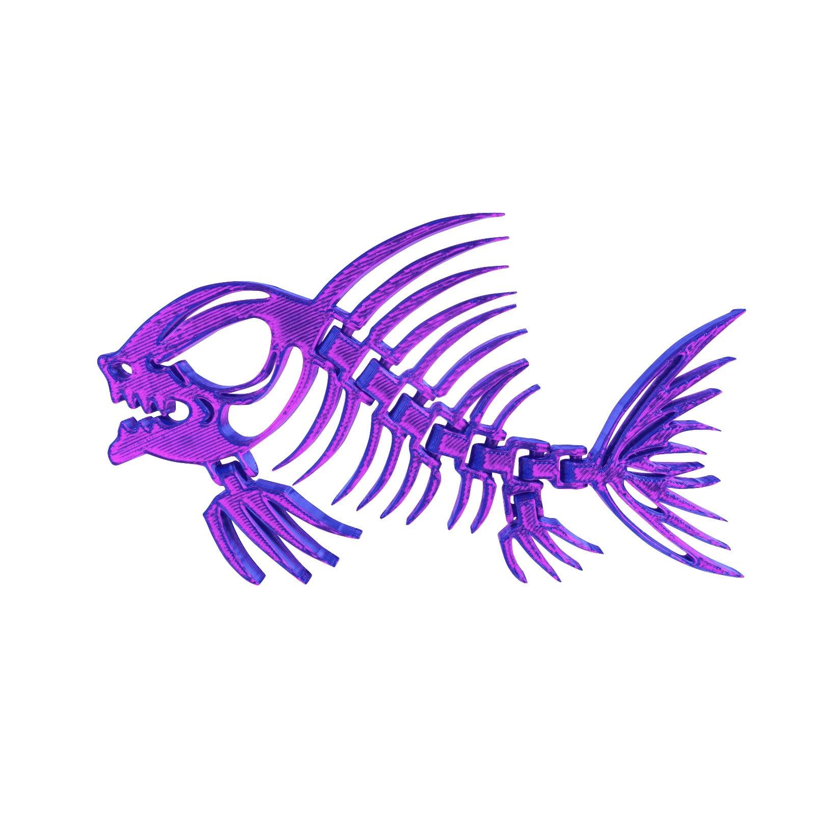 LOONLAI 3D Printed Articulated Skeleton Fish Toy-Fun Movable Skeleton ...